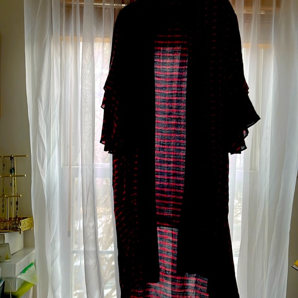 Zara | Dresses | Zara Duster In Red And Navy Blue | Poshmark